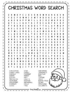 Free Printable Christmas Wordsearch Puzzles - Easy Peasy and Fun