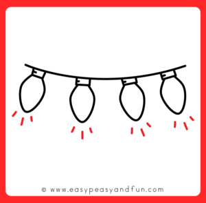 How to Draw Christmas Lights – Step by Step Drawing Tutorial - Easy ...