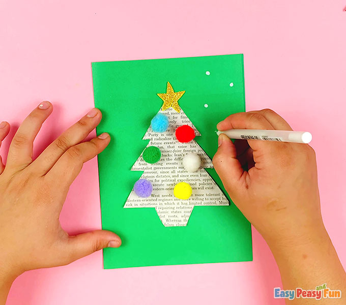 Handmade Newspaper Christmas Card - Easy Peasy and Fun