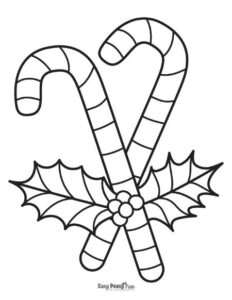 Candy Cane Coloring Pages - Lots of Free Sheets - Easy Peasy and Fun