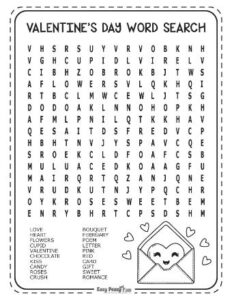 Free Printable Valentine's Day Wordsearch Puzzles - Easy Peasy and Fun
