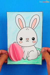 3D Easter Bunny Coloring Page - Easy Peasy and Fun