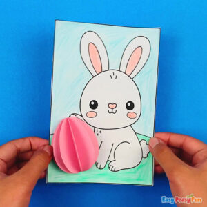 3D Easter Bunny Coloring Page - Easy Peasy and Fun