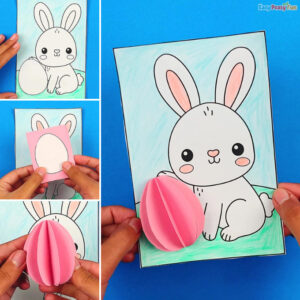 3D Easter Bunny Coloring Page - Easy Peasy and Fun