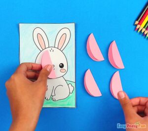 3D Easter Bunny Coloring Page - Easy Peasy and Fun