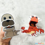 Printable Sea Animal Puppets (PDF Template) - Easy Peasy and Fun