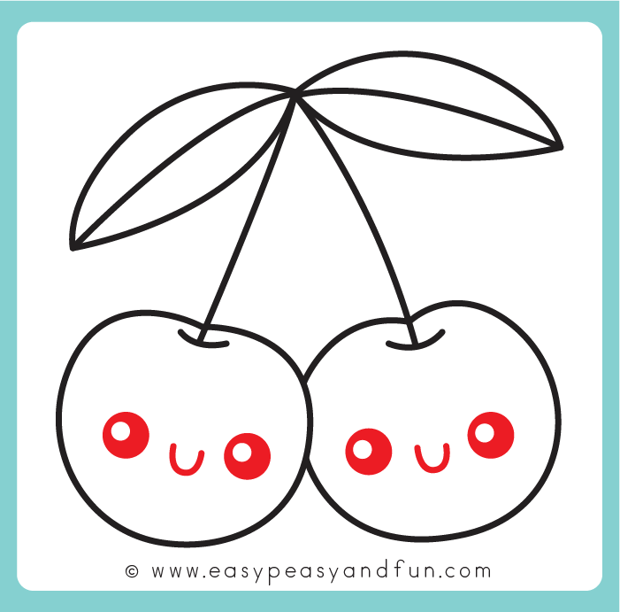 How to Draw Cherries – Step by Step Drawing Tutorial - Easy Peasy and Fun