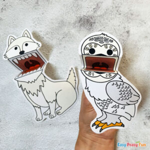 Printable Polar Animals Puppets (PDF Template) - Easy Peasy and Fun