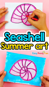 Chalk and Watercolor Shell Painting Project - Easy Peasy and Fun