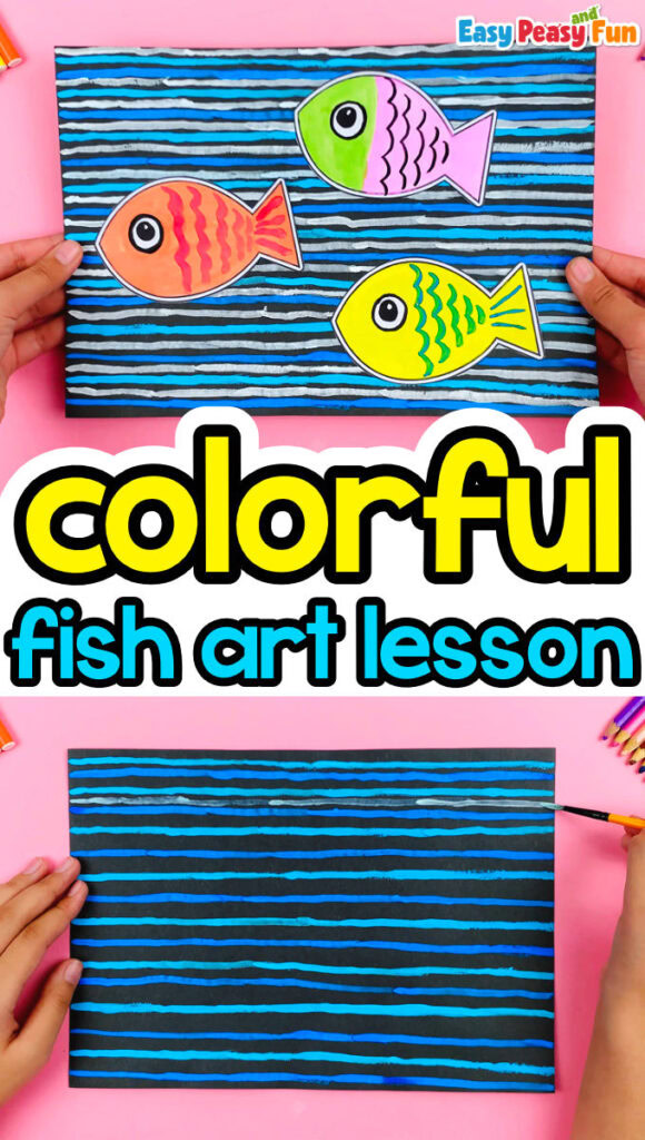 Colorful Fish Art Lesson - Easy Peasy and Fun
