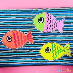 Colorful Fish Art Lesson - Easy Peasy and Fun