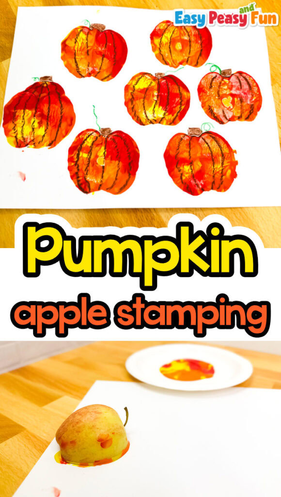 Apple Stamping Pumpkin Art - Easy Peasy and Fun
