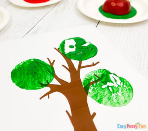 3- Step Apple Stamping Fall Tree Art - Easy Kids DIY - Easy Peasy and Fun