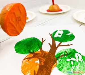 Apple Stamping Fall Tree Art - Easy Peasy and Fun
