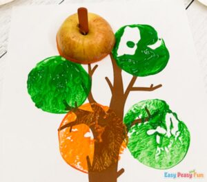 Apple Stamping Fall Tree Art - Easy Peasy and Fun