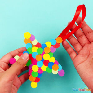 Colorful Paper Star Christmas Tree Decoration - Easy Peasy and Fun