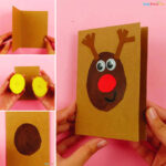 Potato Stamped Reindeer Christmas Card - Easy Peasy and Fun