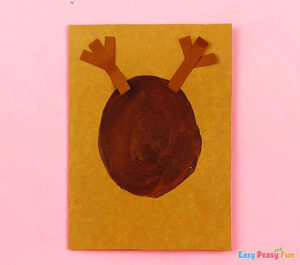 Potato Stamped Reindeer Christmas Card - Easy Peasy and Fun