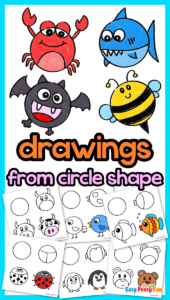 How to Make Simple Drawings from Circle Shape - Easy Peasy and Fun