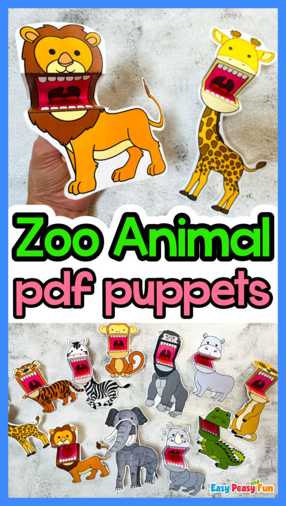 Printable Jungle Animals Puppets (PDF Templates) - Easy Peasy and Fun