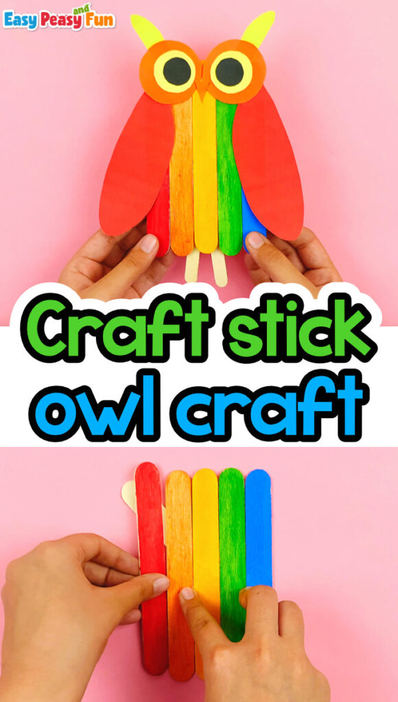 Colorful Craft Stick Owl Tutorial - Easy Peasy and Fun