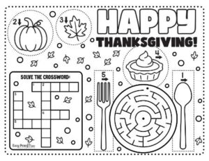 Free Printable Thanksgiving Placemats - Easy Peasy and Fun
