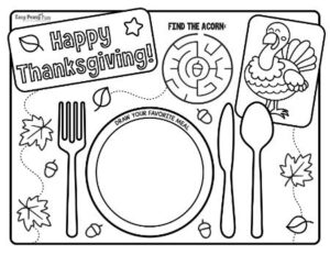 Free Printable Thanksgiving Placemats - Easy Peasy and Fun