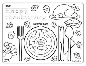 Free Printable Thanksgiving Placemats - Easy Peasy and Fun