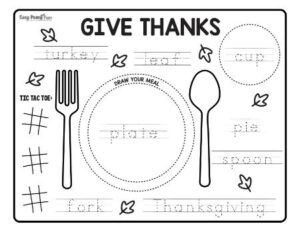 Free Printable Thanksgiving Placemats - Easy Peasy and Fun