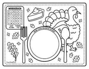 Free Printable Thanksgiving Placemats - Easy Peasy and Fun