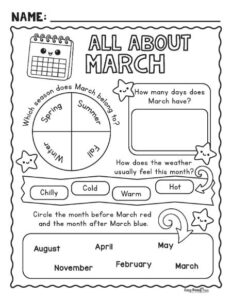All About the Months of The Year Worksheets - Easy Peasy and Fun
