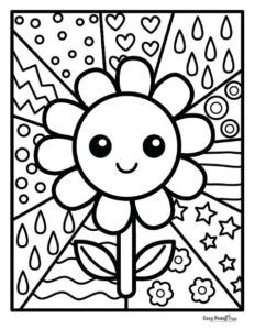 Spring Pop Art Coloring Pages - Easy Peasy and Fun