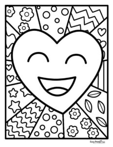 Free Printable Valentines Day Pop Art Coloring Pages - Easy Peasy and Fun