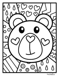 Free Printable Valentines Day Pop Art Coloring Pages - Easy Peasy and Fun