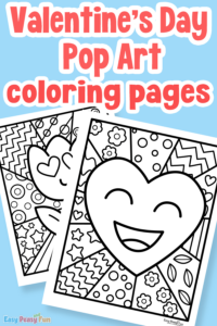 Free Printable Valentines Day Pop Art Coloring Pages - Easy Peasy and Fun