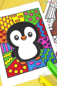 Free Printable Winter Pop Art Coloring Pages - Easy Peasy and Fun