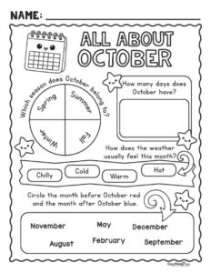 All About the Months of The Year Worksheets - Easy Peasy and Fun
