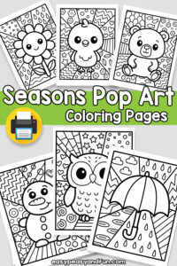 Spring Pop Art Coloring Pages - Easy Peasy and Fun