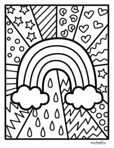 Spring Pop Art Coloring Pages - Easy Peasy and Fun