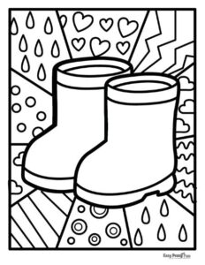 Spring Pop Art Coloring Pages - Easy Peasy and Fun