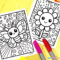 Spring Pop Art Coloring Pages - Easy Peasy and Fun