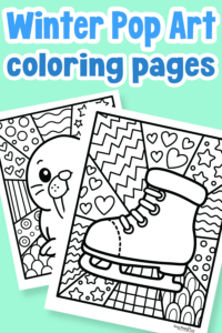 Free Printable Winter Pop Art Coloring Pages - Easy Peasy and Fun