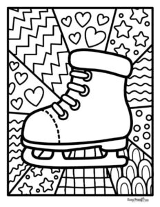 Free Printable Winter Pop Art Coloring Pages - Easy Peasy and Fun