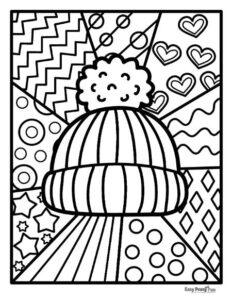 Free Printable Winter Pop Art Coloring Pages - Easy Peasy and Fun
