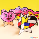3D Paper Heart Craft Template - Easy Peasy and Fun