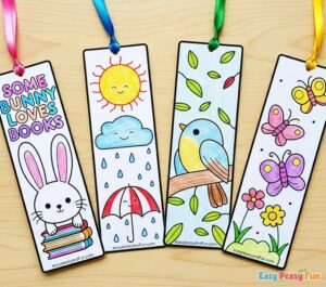 Free Printable Spring Bookmarks to Color - Easy Peasy and Fun