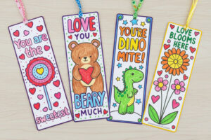 Free Printable Valentine's Day Bookmarks to Color - Easy Peasy and Fun