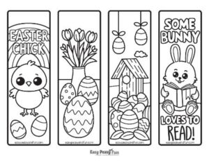 Free Printable Easter Bookmarks to Color - Easy Peasy and Fun