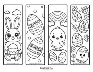 Free Printable Easter Bookmarks to Color - Easy Peasy and Fun