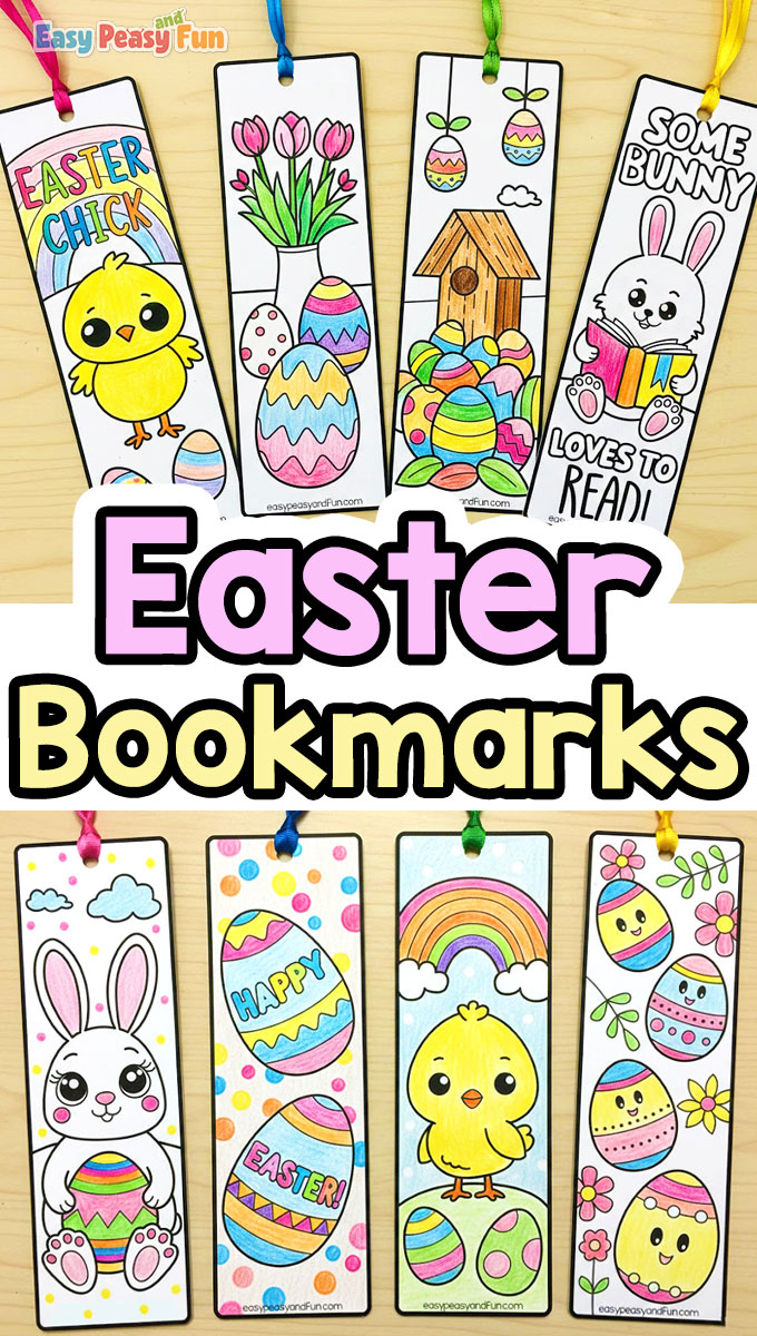 Free Printable Easter Bookmarks to Color - Easy Peasy and Fun